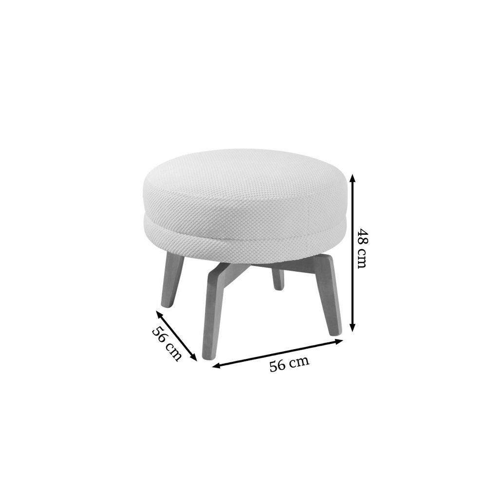 Puff com Pés de Madeira e Espuma D28 - Eletroforte Móveis