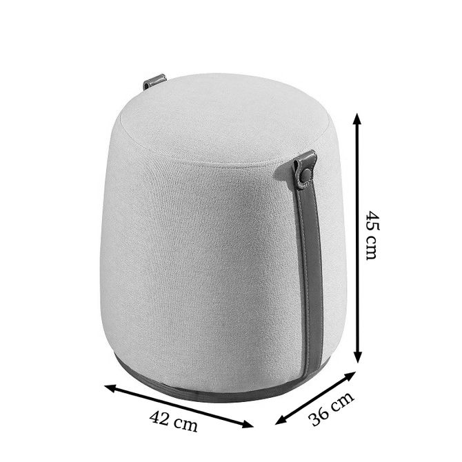 Puff com Detalhes em Lateral em Couro e Estrutura de Madeira - KR 016 ...