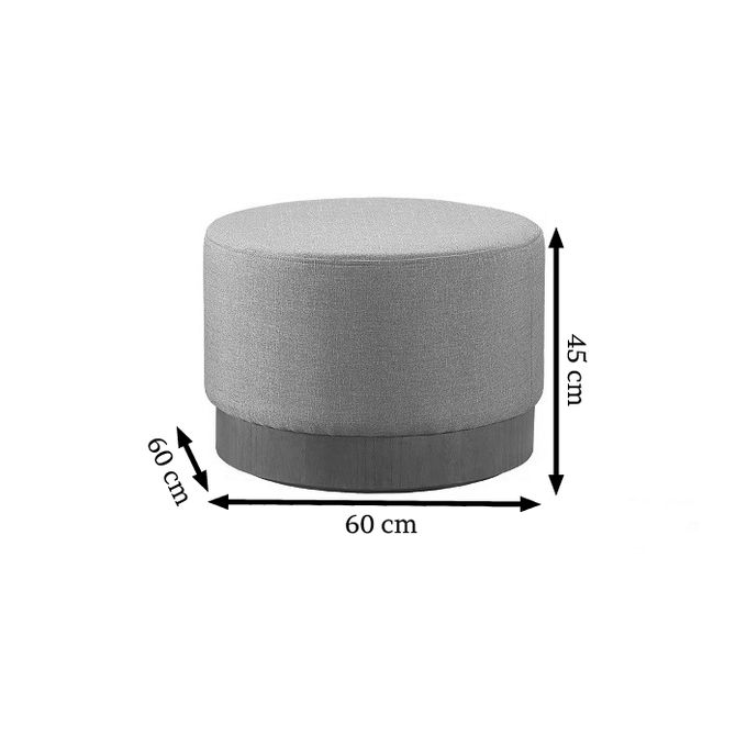 Puff Redondo de Madeira Maciça e Espuma D28 - KR 07 - Eletroforte Móveis