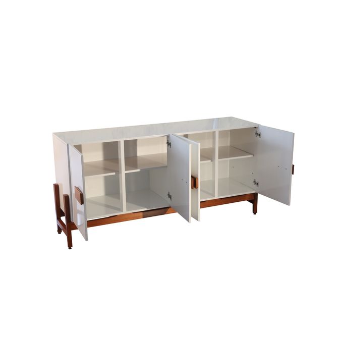 Buffet 4 Portas 160cm MDF Laqueado e Pés em Madeira Maciça - KR 090 ...