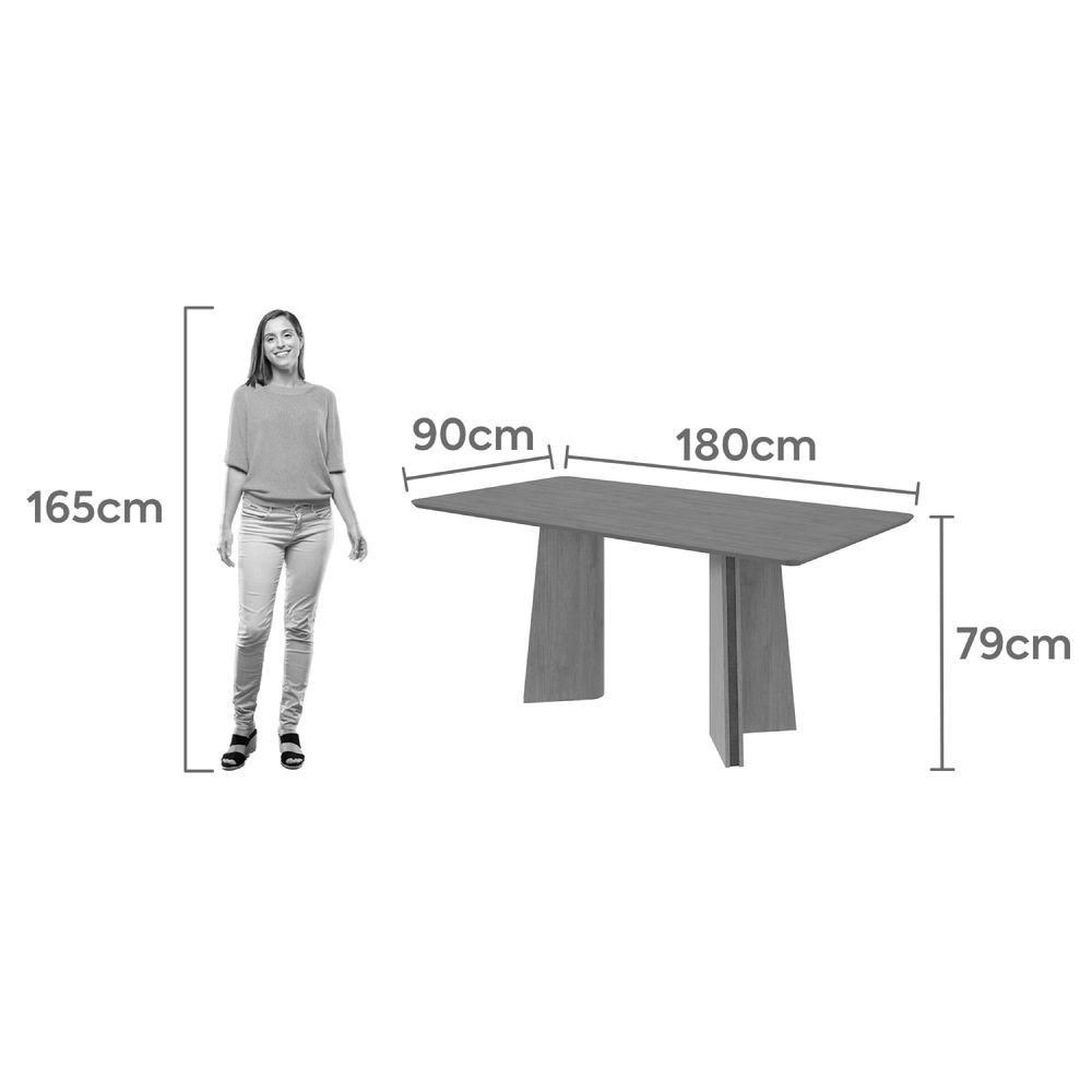 Mesa Celina 180cm com Tampo MDF - Lopas - Eletroforte Móveis
